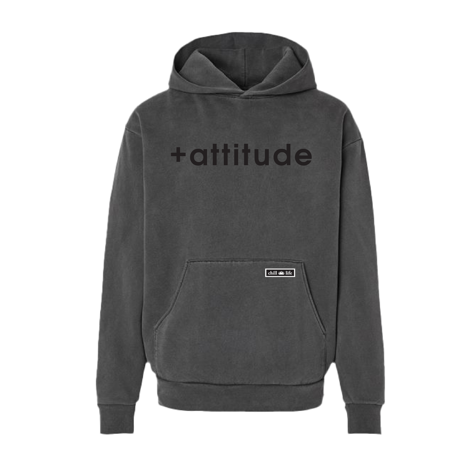 +attitude Hoodie Vintage Charcoal – chill life style